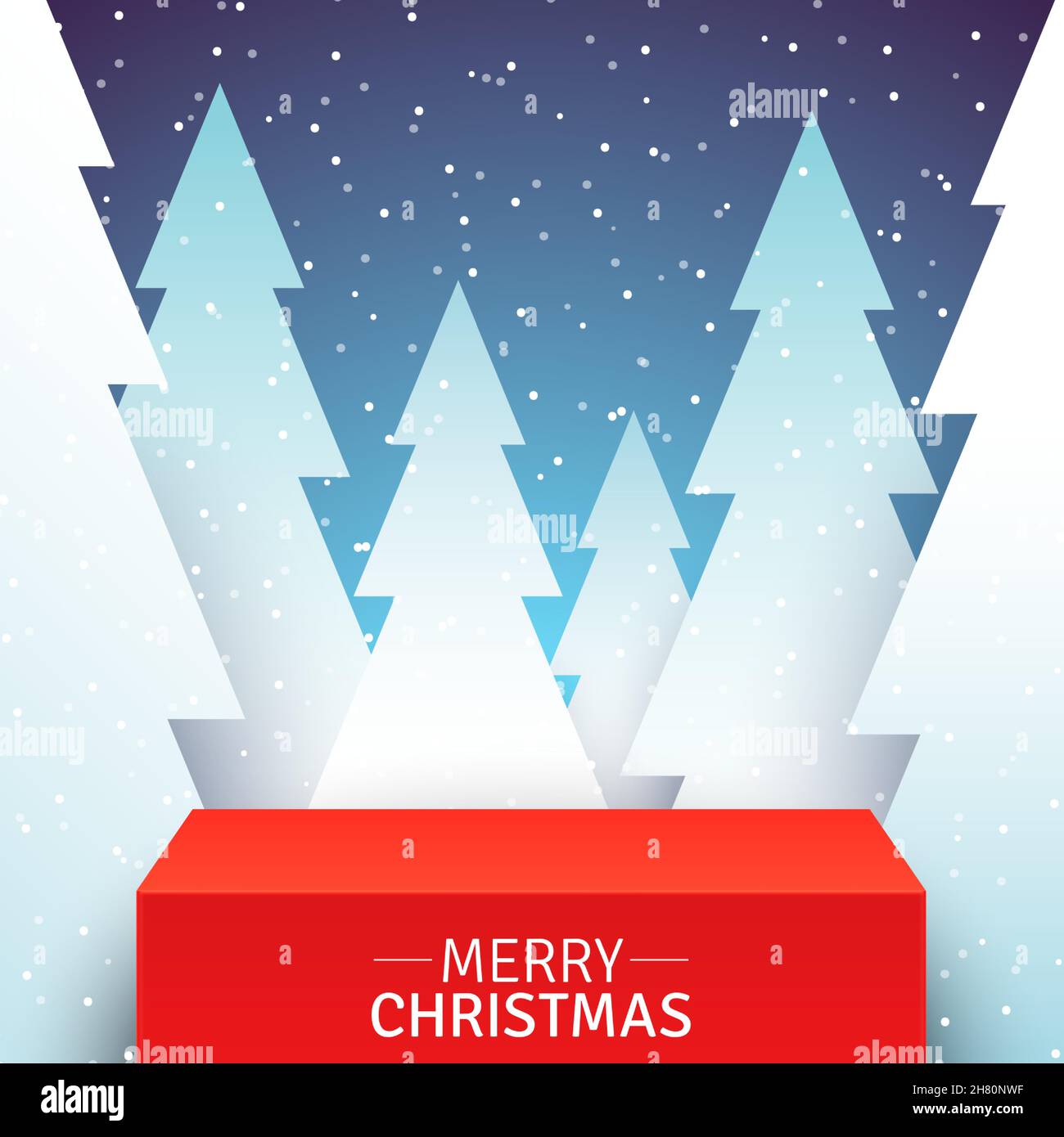 Winter night on square Stock Vector Images - Alamy