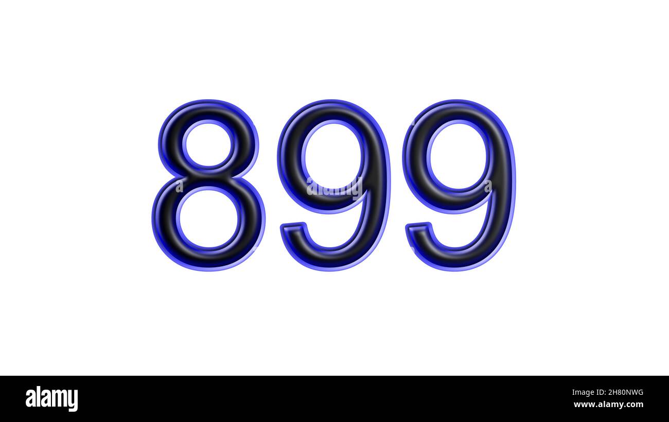 blue 899 number 3d effect white background Stock Photo - Alamy