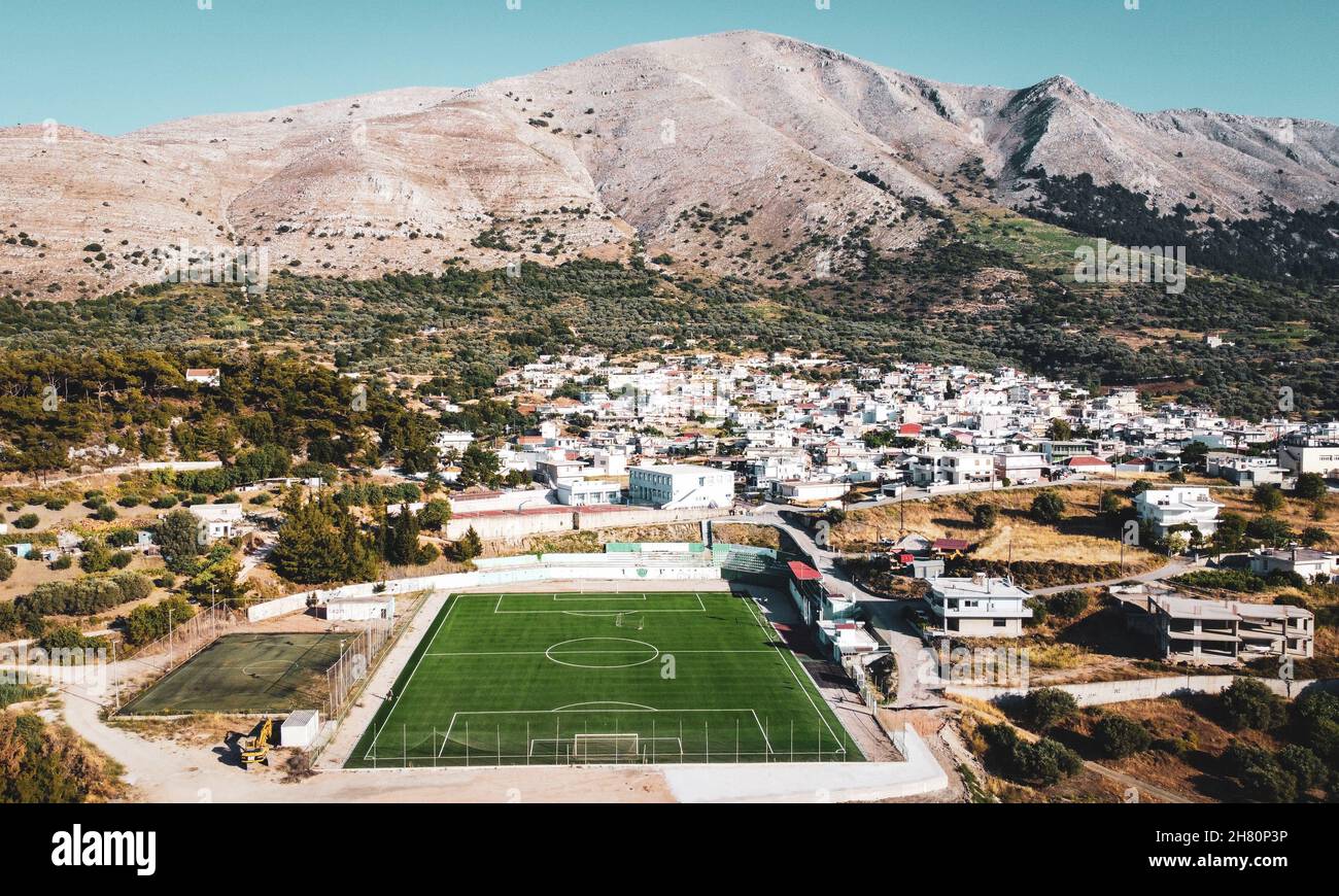 Football Ground Rhodos Greece Stock Photo - Alamy