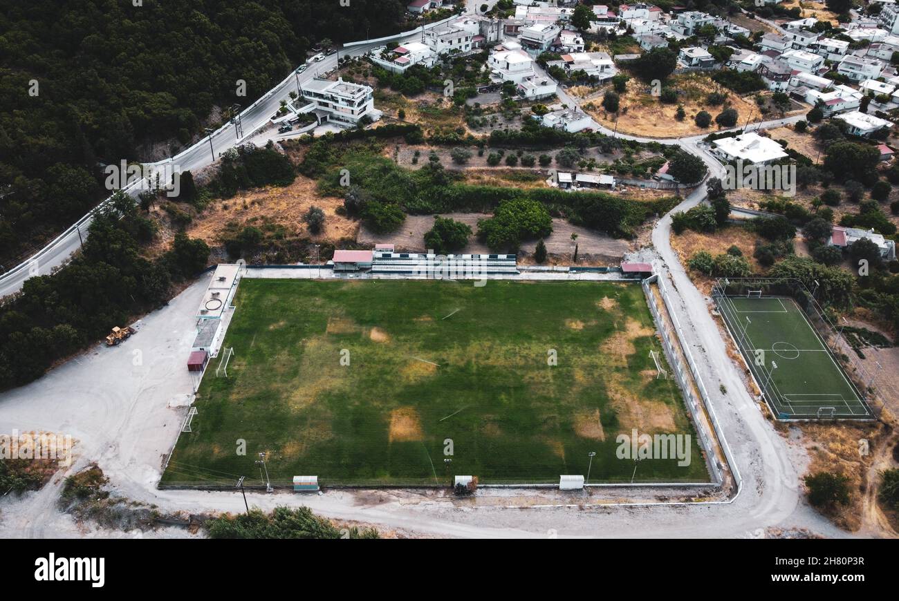 Football Ground Rhodos Greece Stock Photo - Alamy