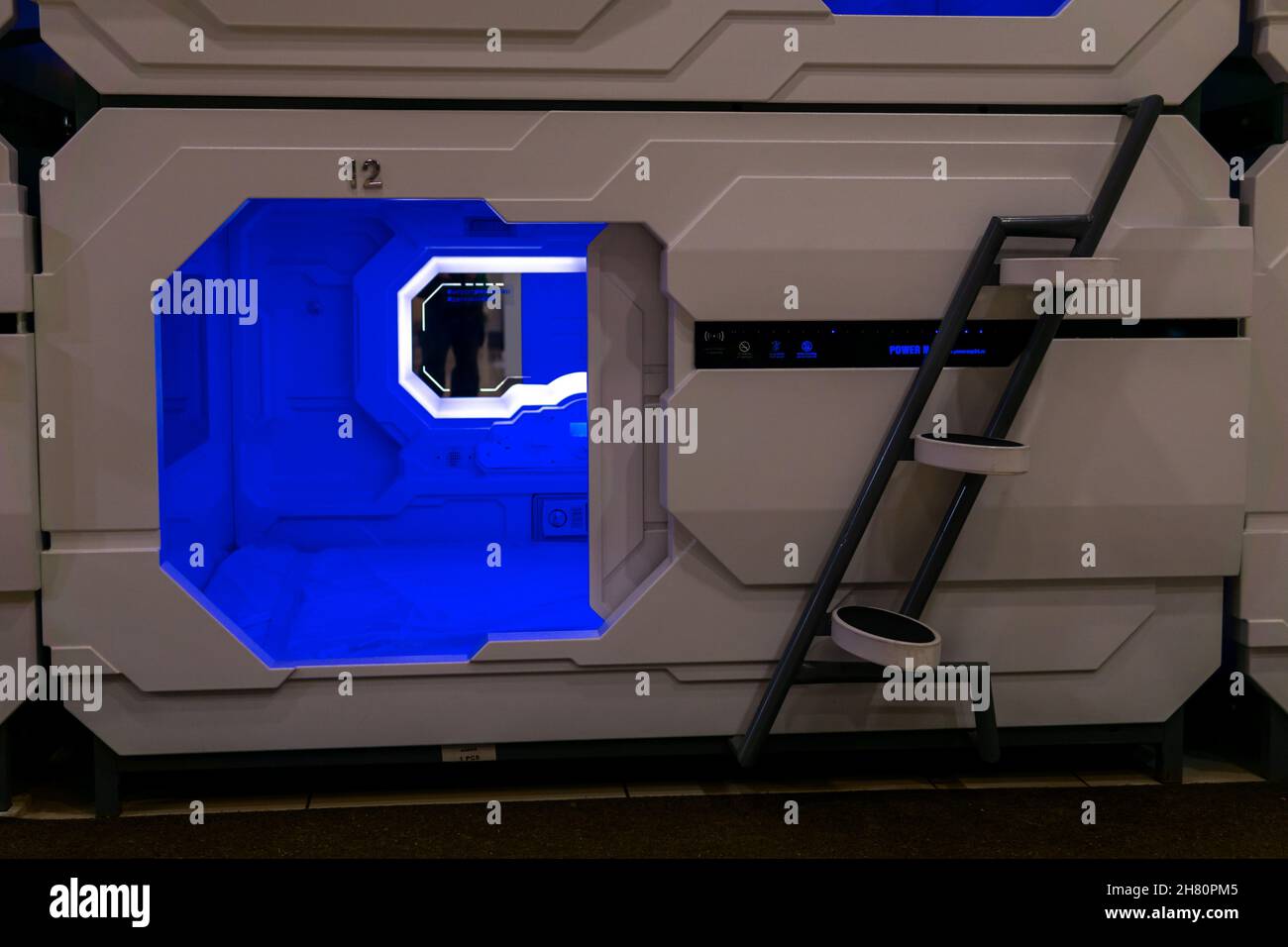 Yekaterinburg, Russia - November 05, 2021: cell of a capsule hotel with ...