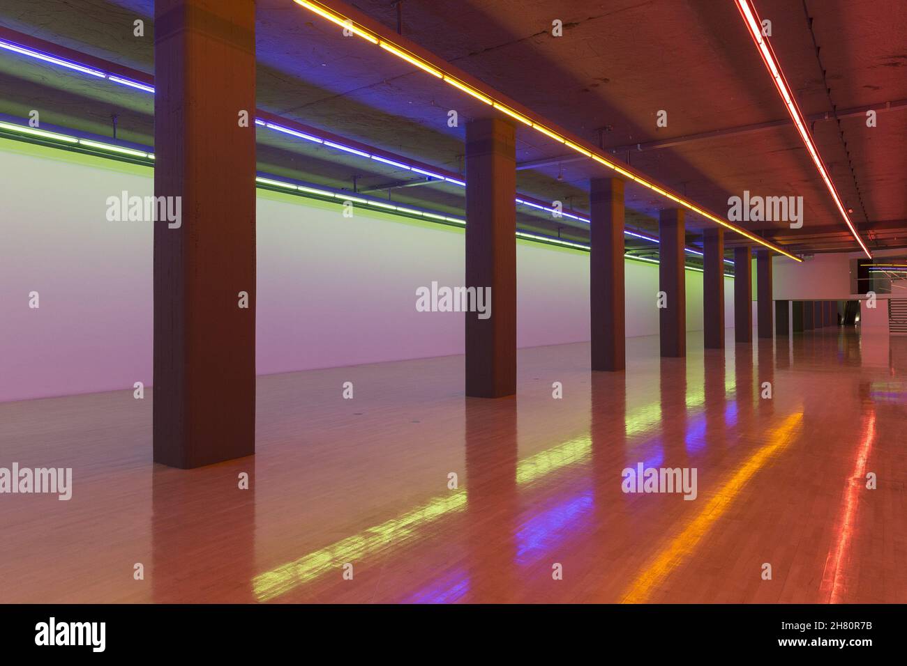 Dan Flavin art installation in Munich Stock Photo - Alamy
