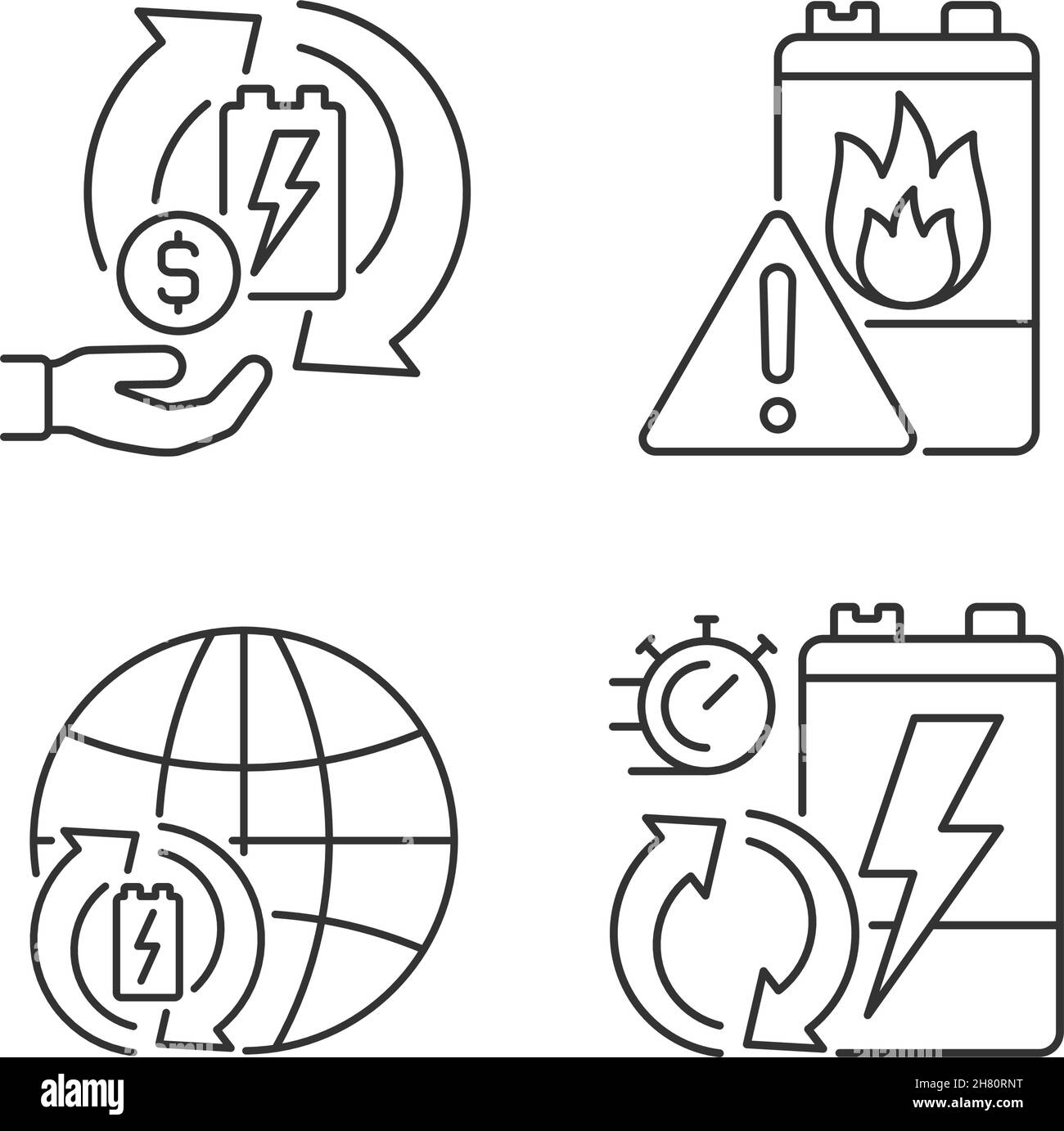 Recycling world industry linear icons set Stock Vector Image & Art - Alamy