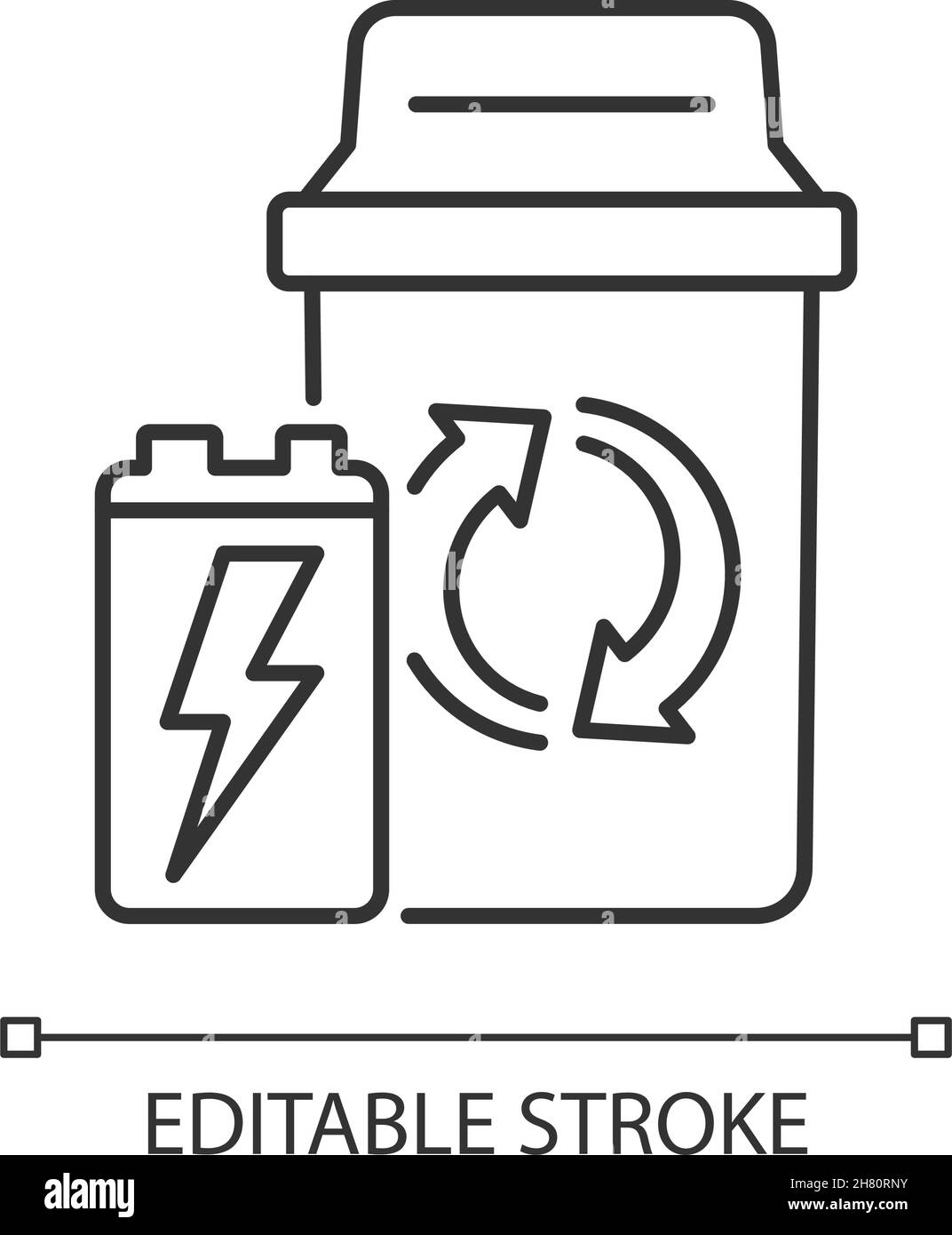 Container for battery disposal linear icon Stock Vector Image & Art - Alamy