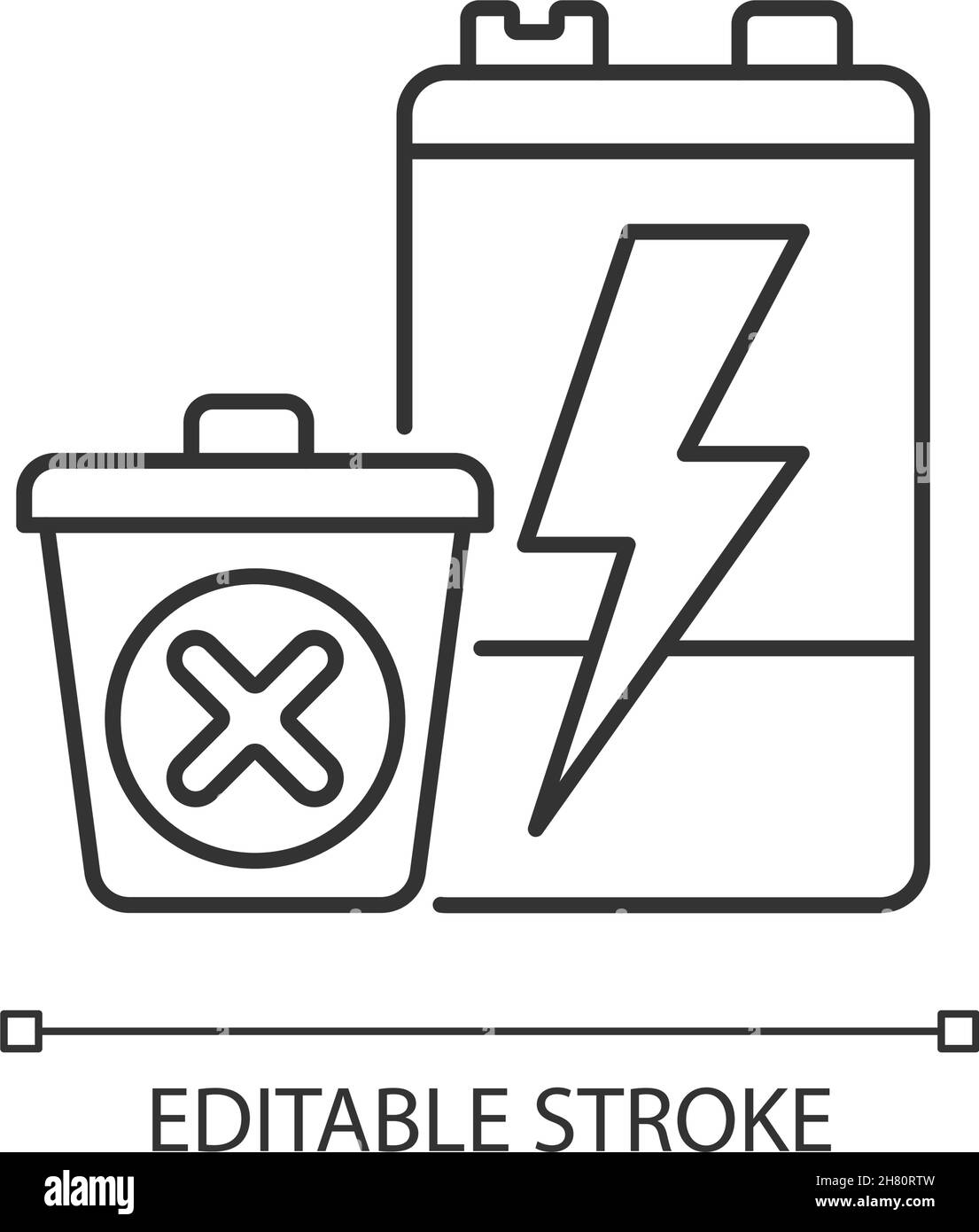 Trash battery icon outline Stock Vector Images - Alamy
