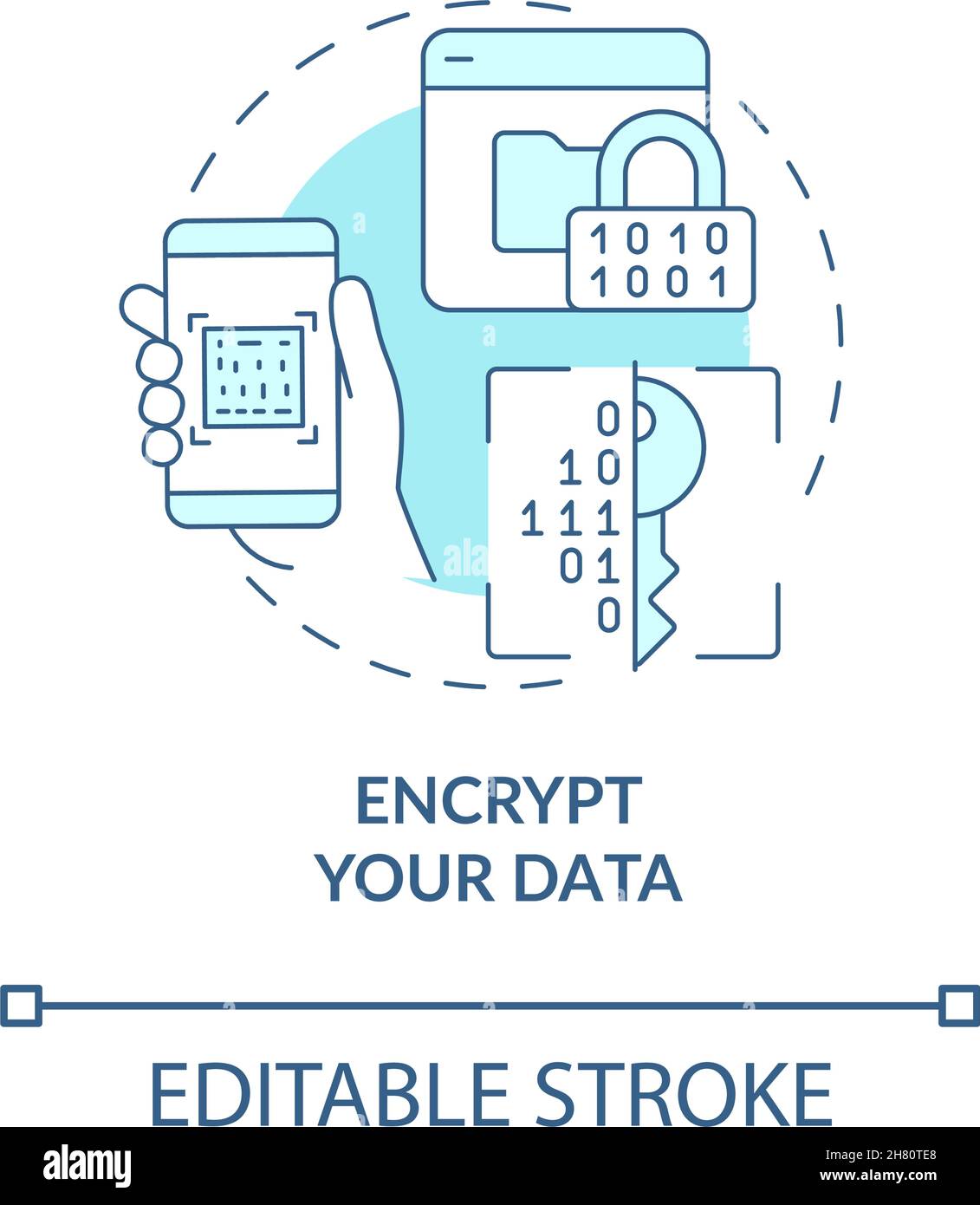 Data encryption data safety method concept icon Stock Vector Image ...