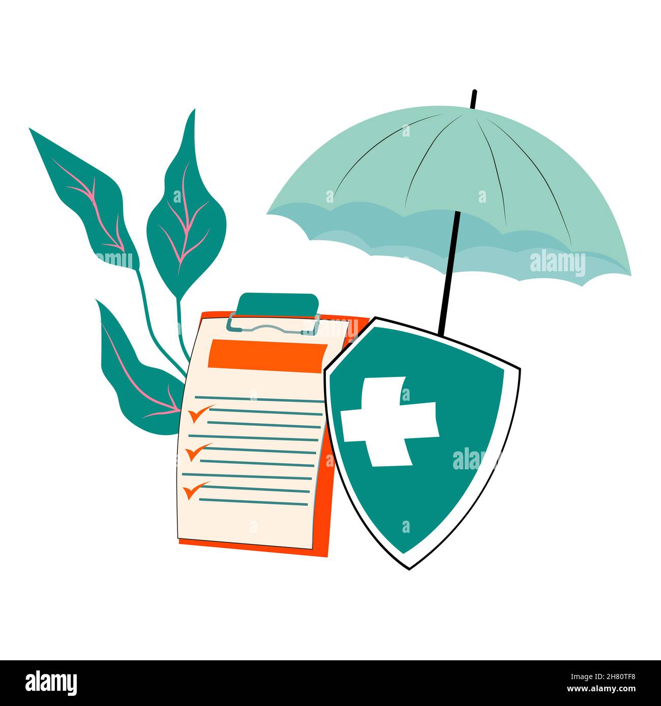 Health insurance and medical healthcare insurance emblem with shield ...