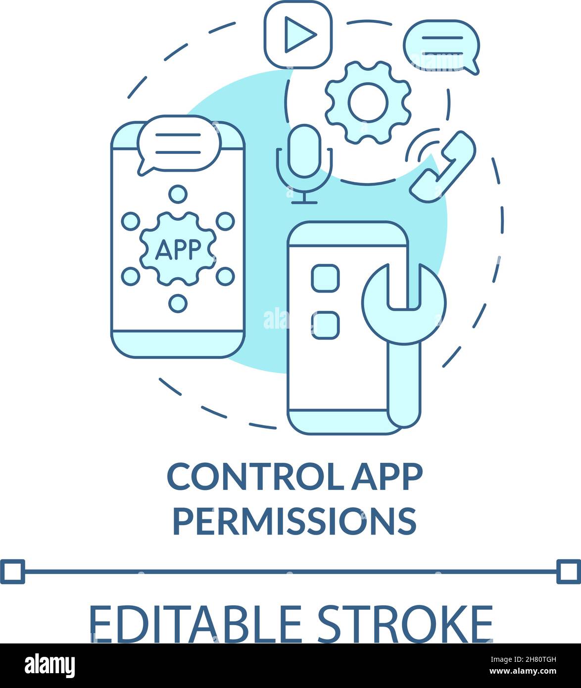 App permissions controlling service concept icon Stock Vector Image ... App permissions controlling service concept icon Stock Vector Image ...