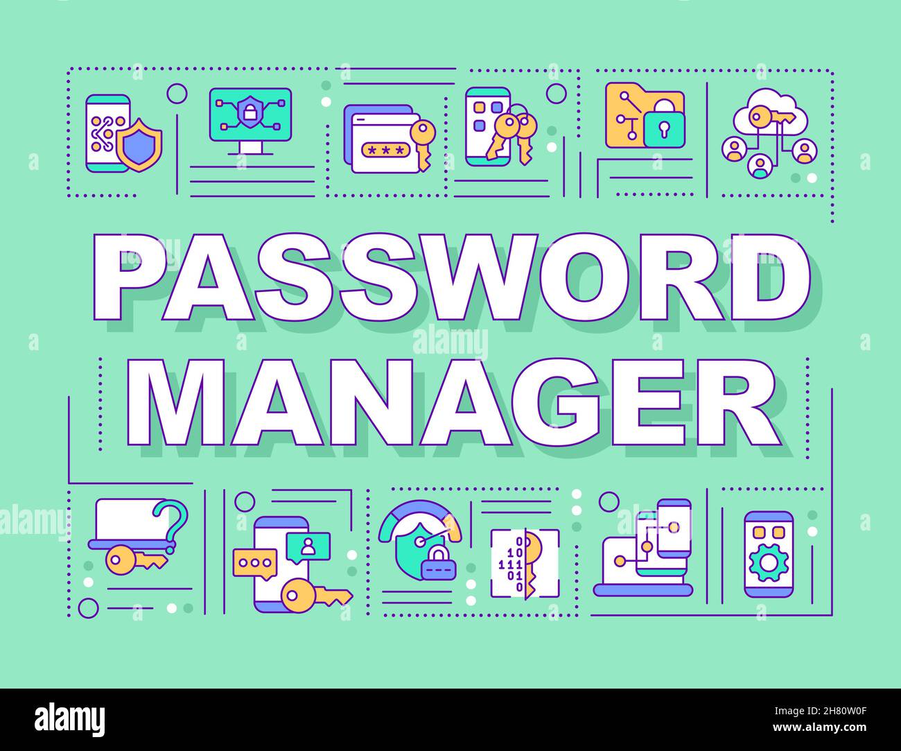 Password Manager Protecting Information Word Concepts Banner Stock