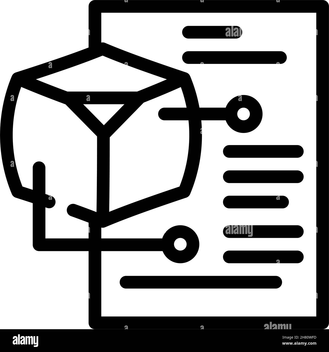 Modeling Data Science Line Icon Vector Illustration Stock Vector Image