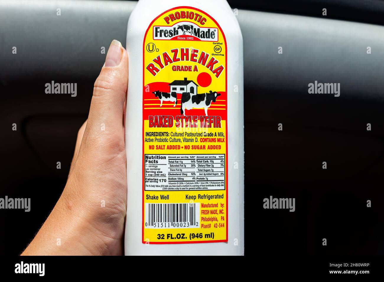 Miami, USA - July 29, 2021: Storebought Russian style Ryazhenka by ...