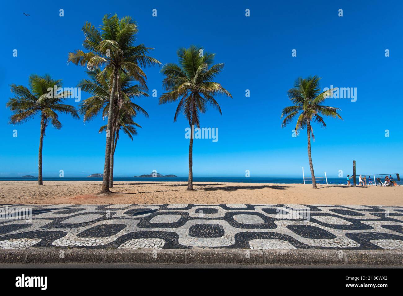 Famous Ipanema Mosaic Sidewalk With Palm Trees in the Beach, in Rio de ...