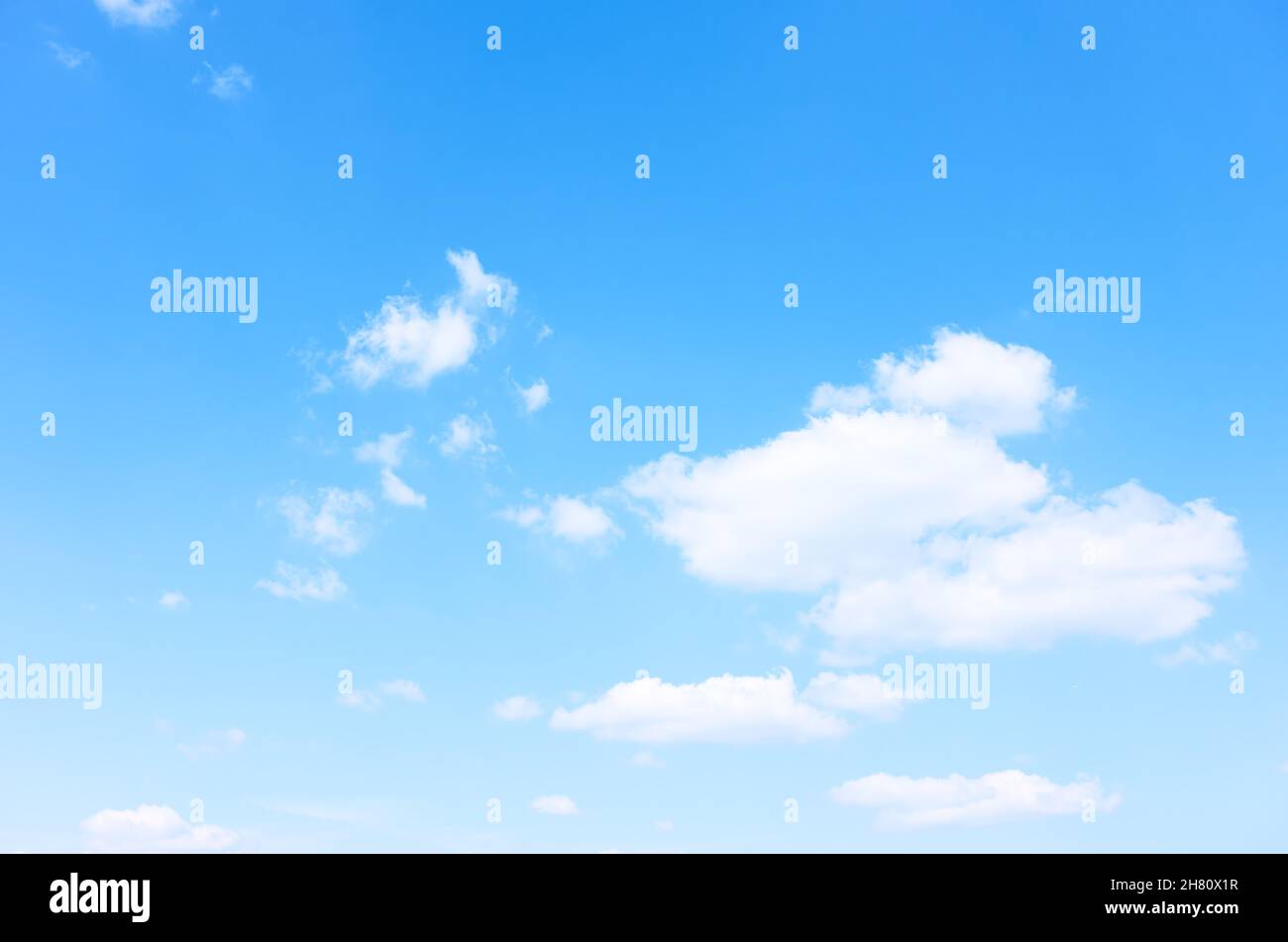 Blue sky with rare white clouds - background with copy space Stock ...