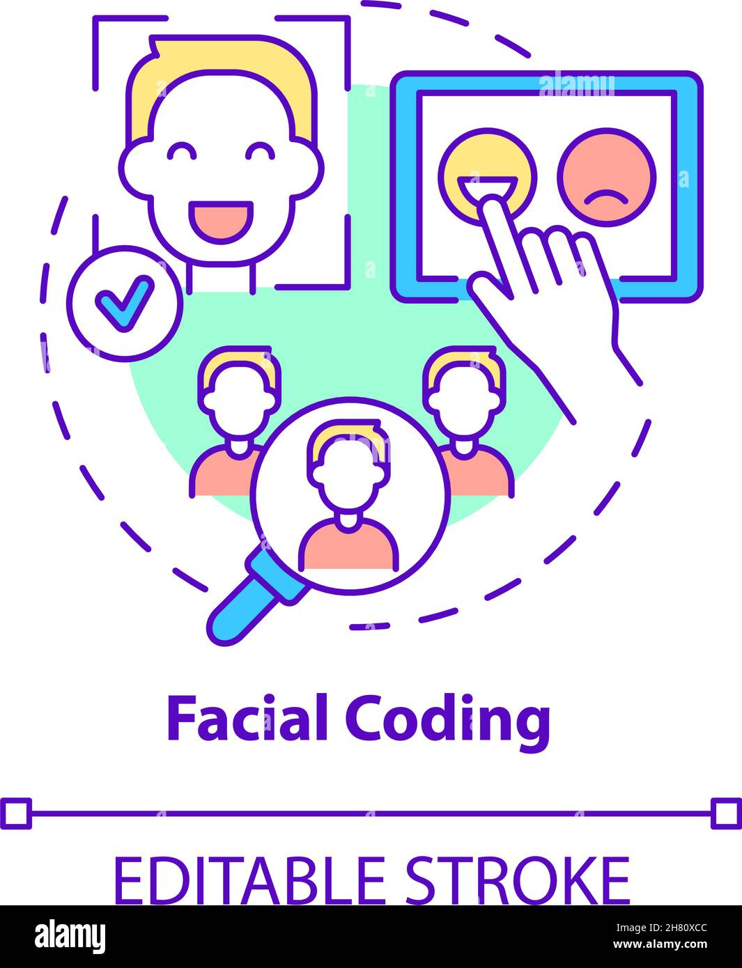 Facial coding concept icon Stock Vector Image & Art - Alamy
