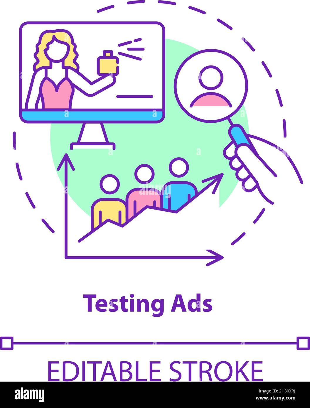 Testing ads concept icon Stock Vector Image & Art - Alamy