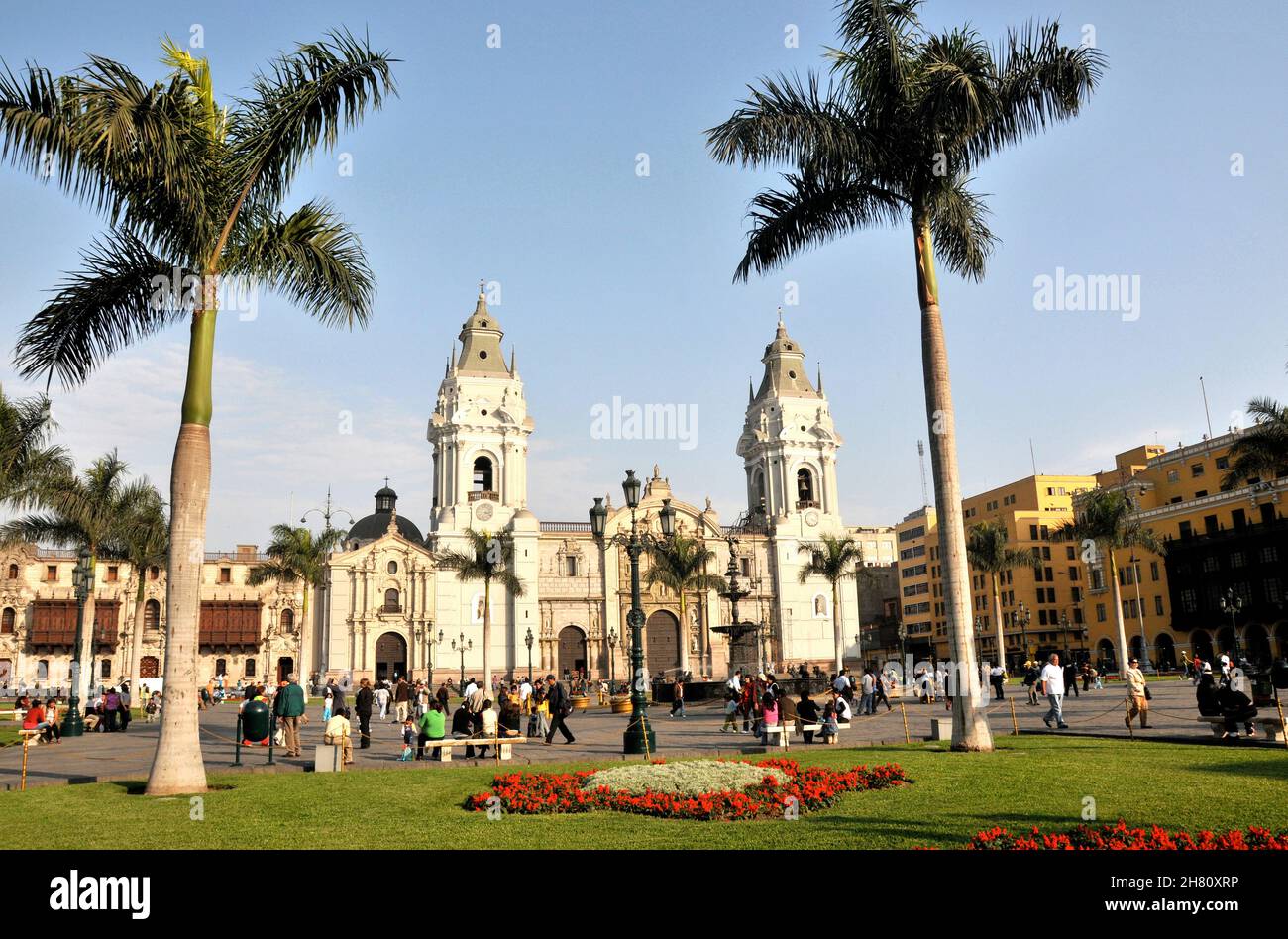 Mayor square and cathedral Lima Peru Stock Photo - Alamy