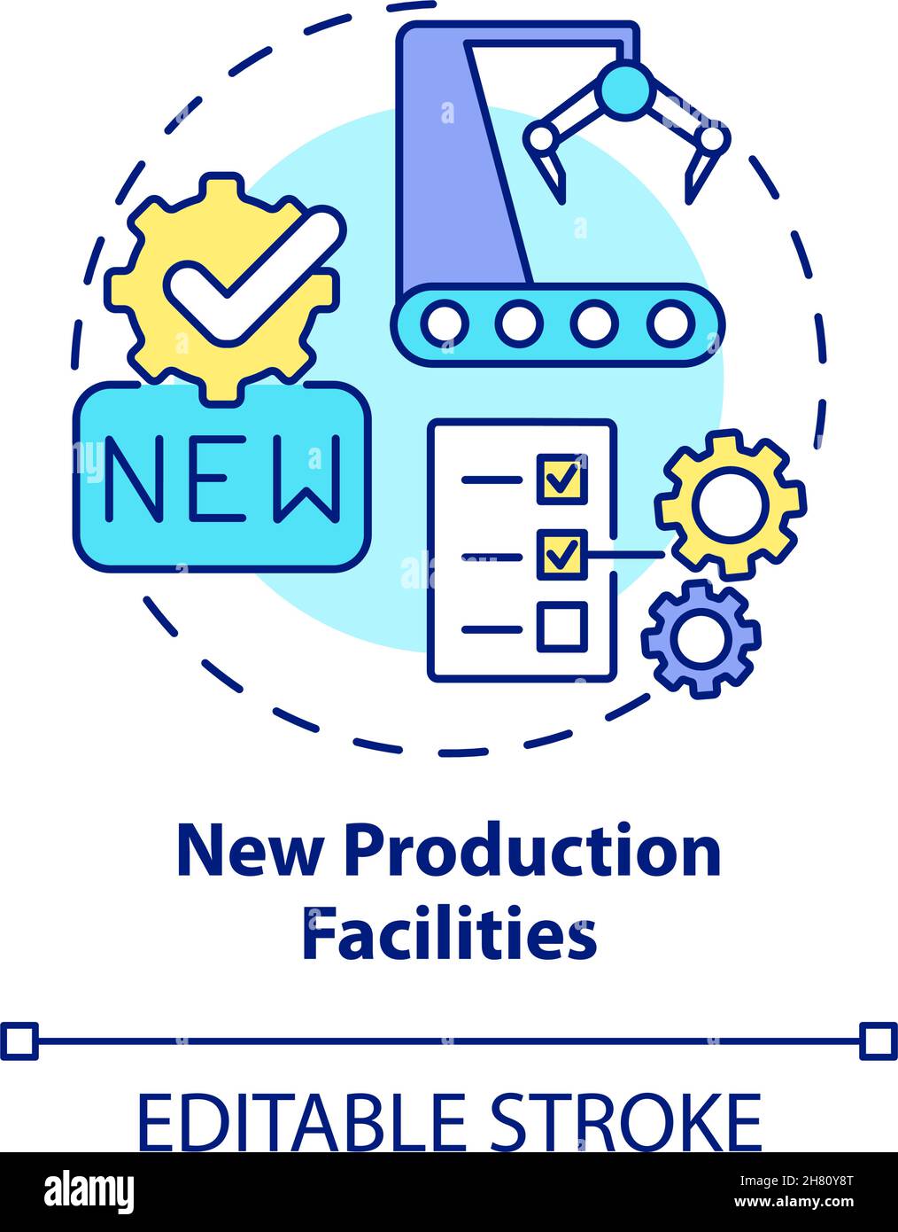 New production facilities concept icon Stock Vector Image & Art - Alamy