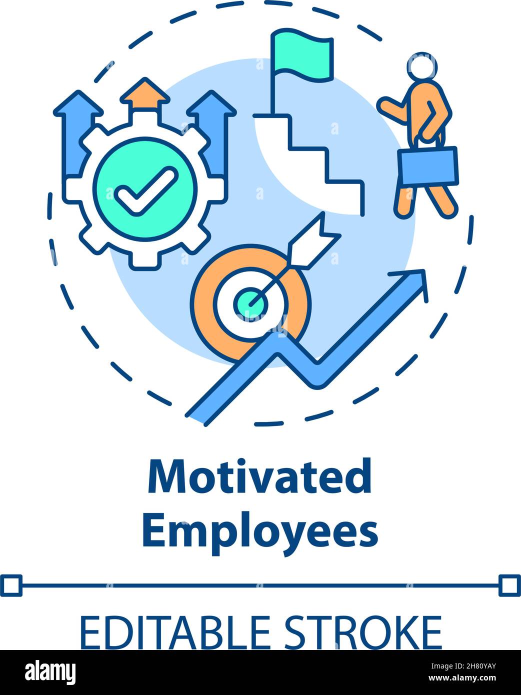 Motivated employees concept icon Stock Vector Image & Art - Alamy