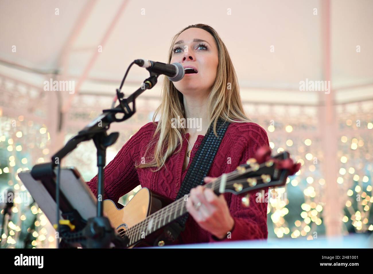 London, UK. 26th Nov, 2021. Emma Stevens performs at Ideal Home Show ...