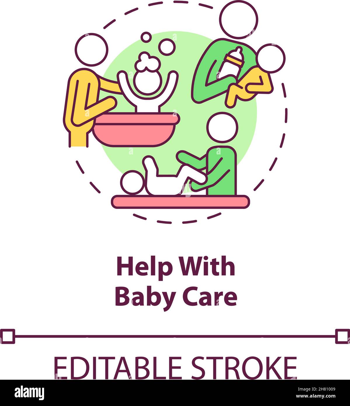 Baby father washing Stock Vector Images - Alamy