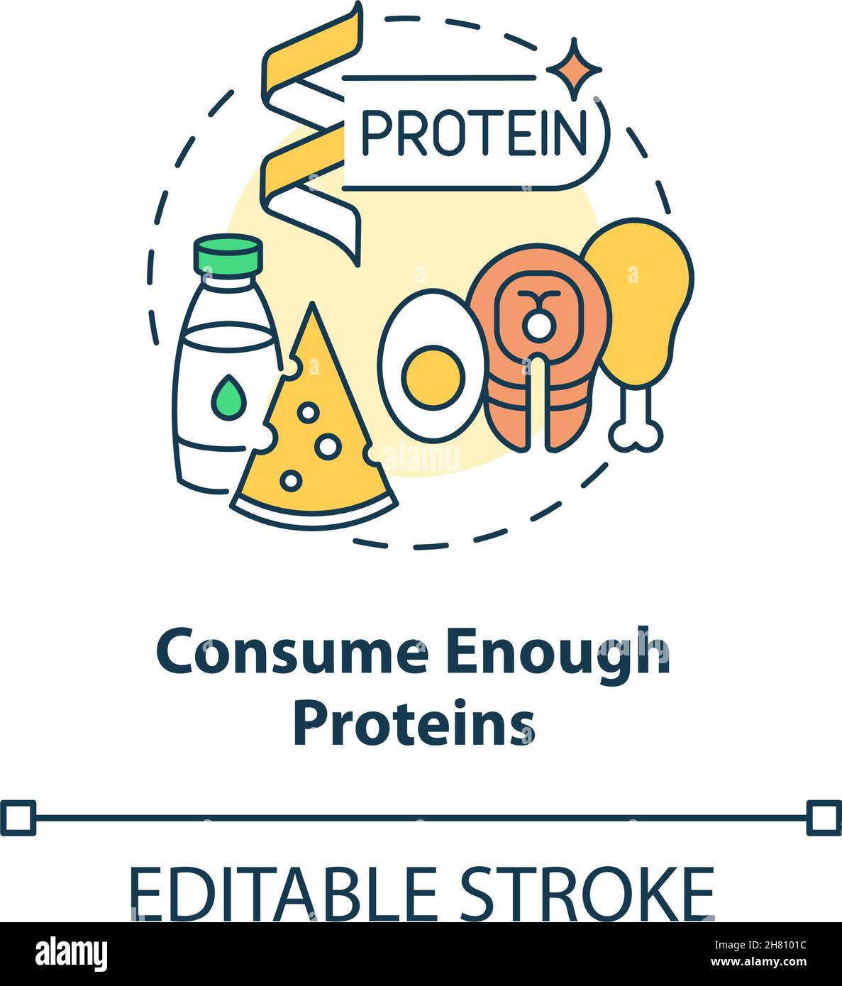 Consume enough proteins concept icon Stock Vector Image & Art - Alamy