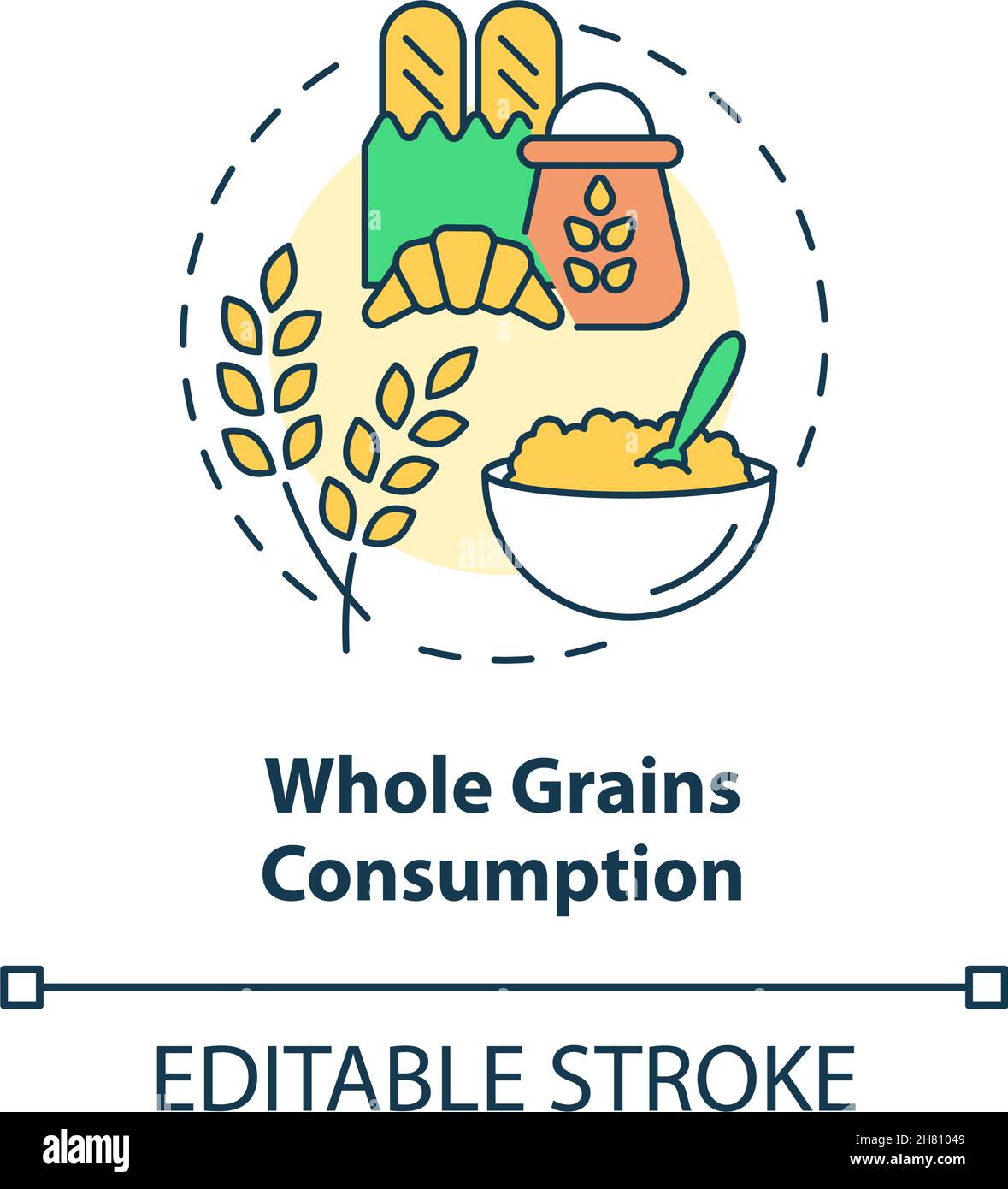 Whole grains consumption concept icon Stock Vector Image & Art - Alamy