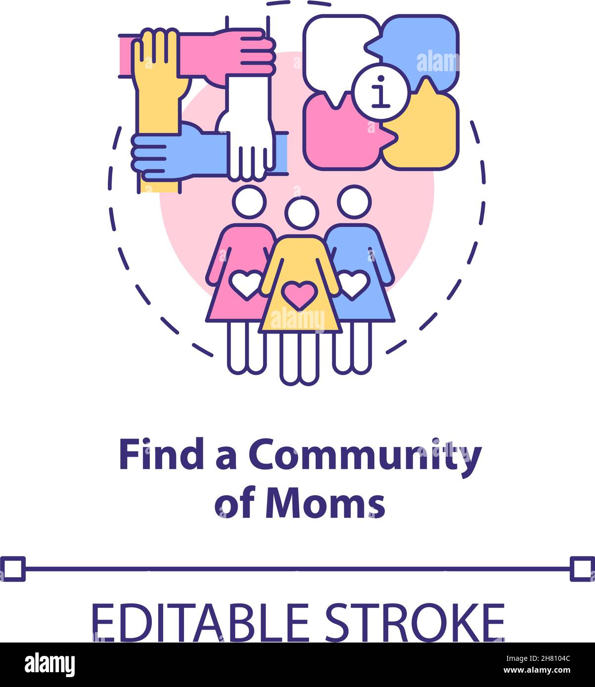 Find community of moms concept icon Stock Vector Image & Art - Alamy