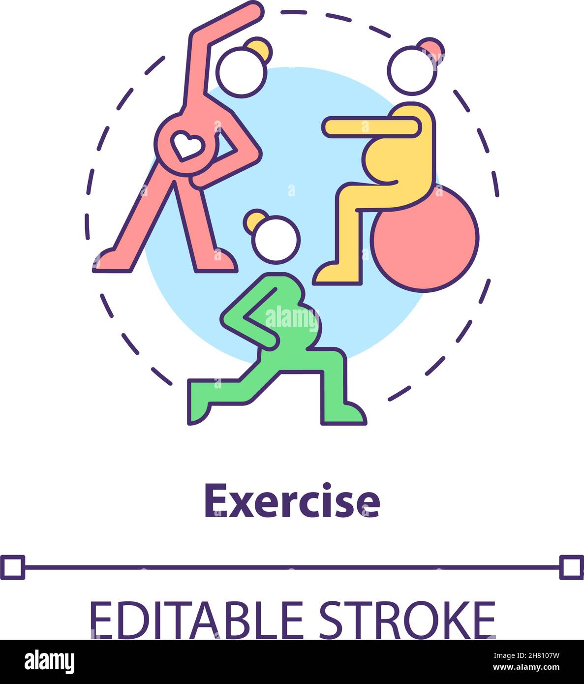 Exercise for pregnant woman concept icon Stock Vector Image & Art - Alamy