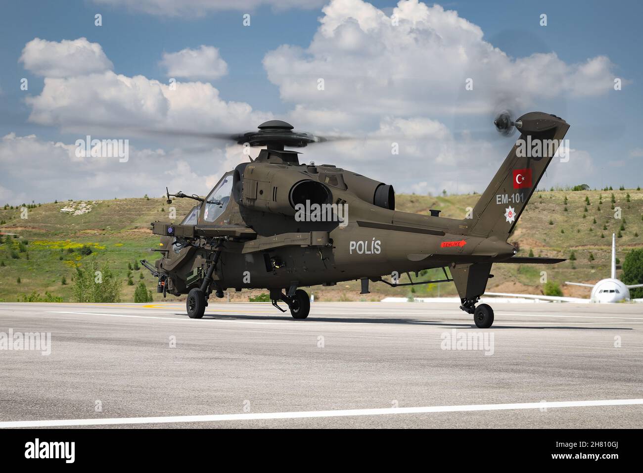 ANKARA, TURKEY - JUNE 26, 2021: Turkish Police Force Atak T-129 ...