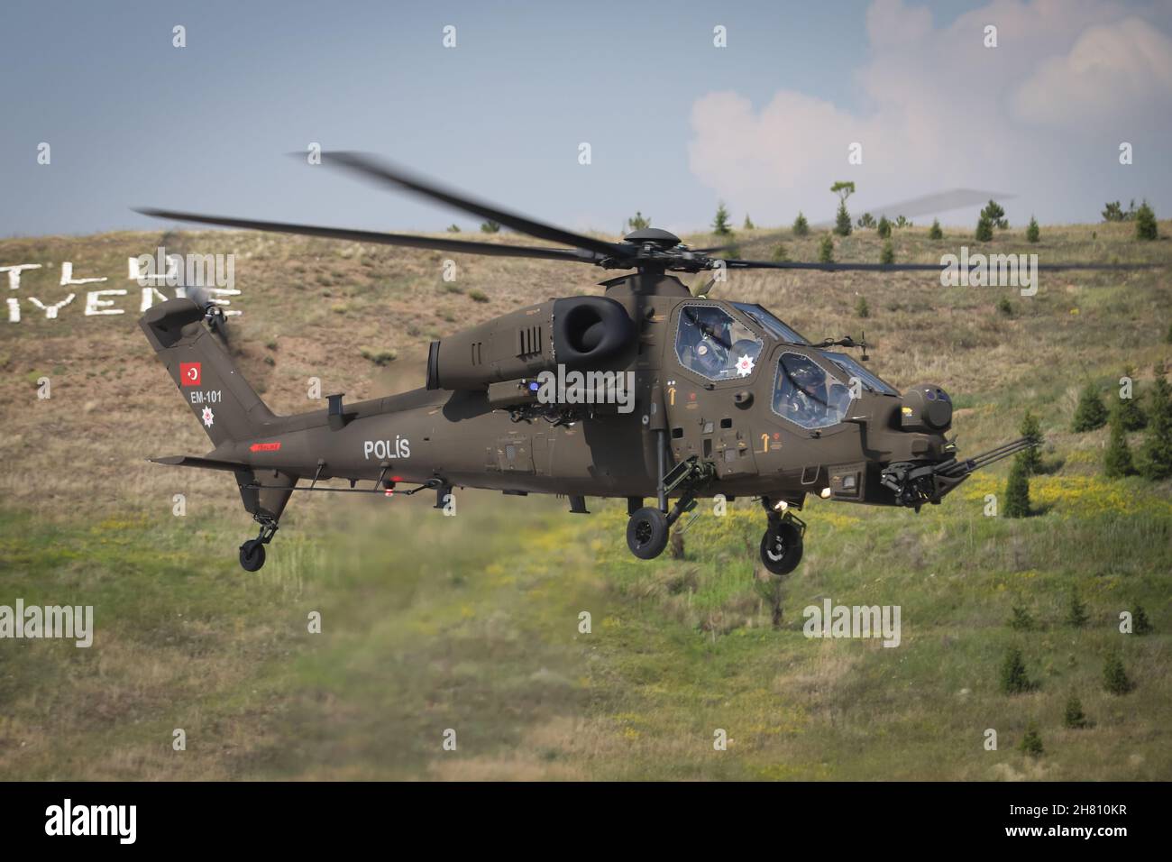 ANKARA, TURKEY - JUNE 26, 2021: Turkish Police Force Atak T-129 ...