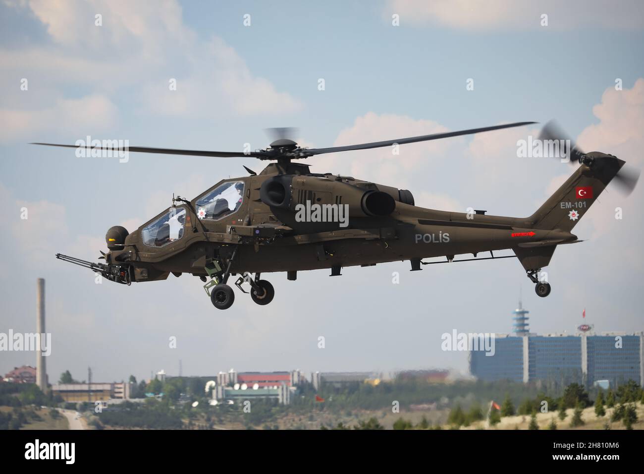 ANKARA, TURKEY - JUNE 26, 2021: Turkish Police Force Atak T-129 ...