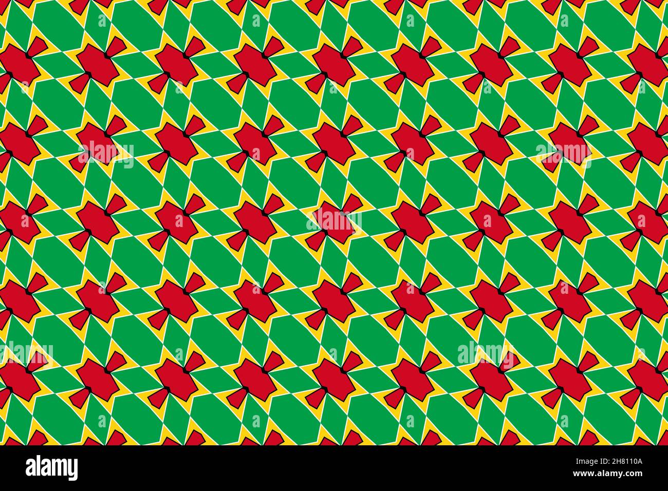 Geometric pattern in the colors of the national flag of Guyana. The ...