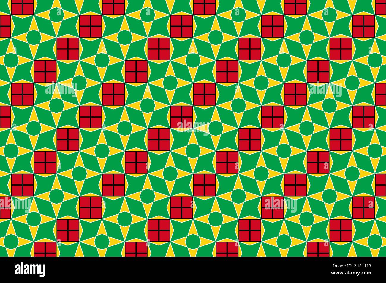 Geometric pattern in the colors of the national flag of Guyana. The ...