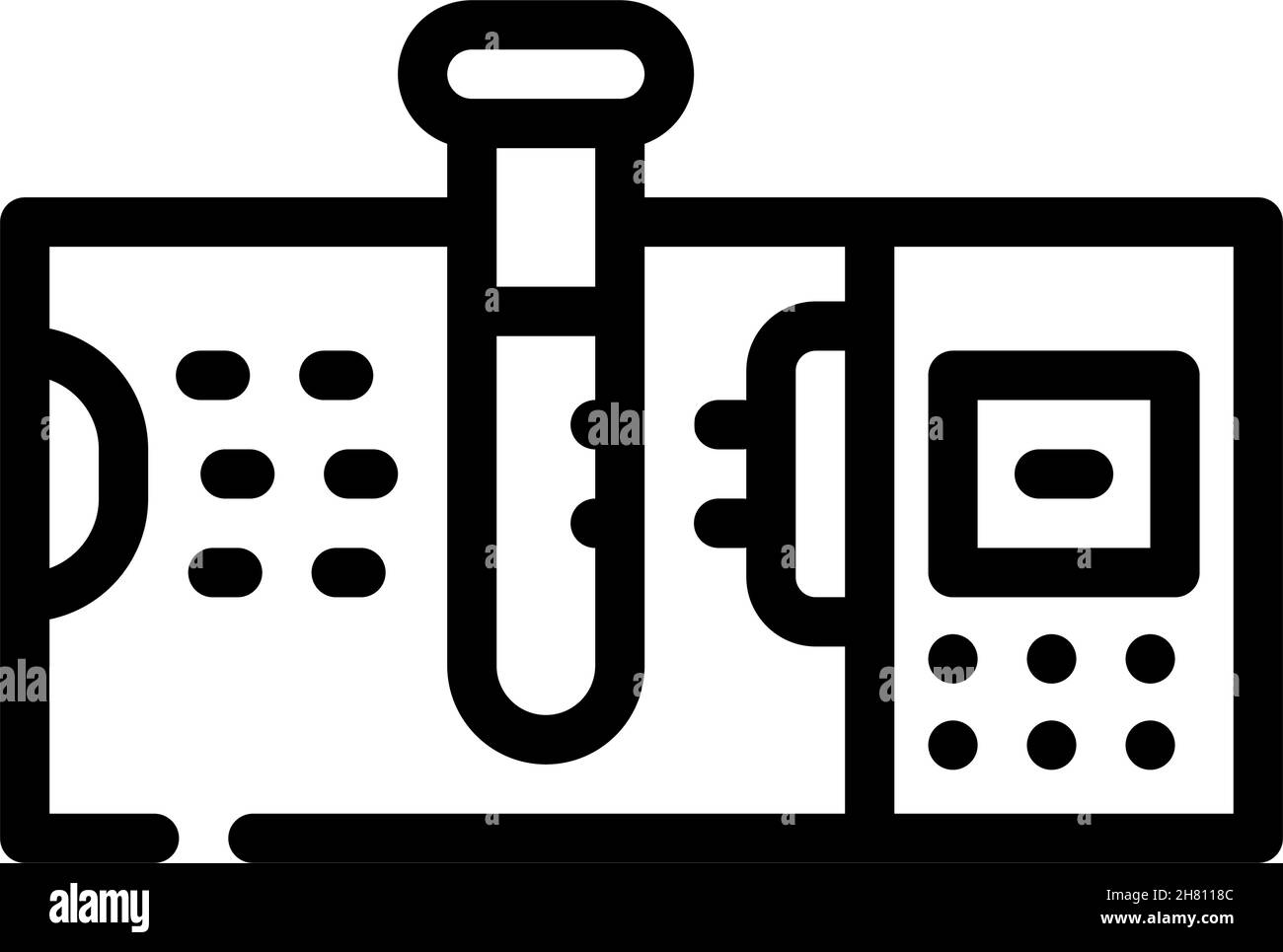 spectrophotometers lab electronic tool line icon vector illustration ...