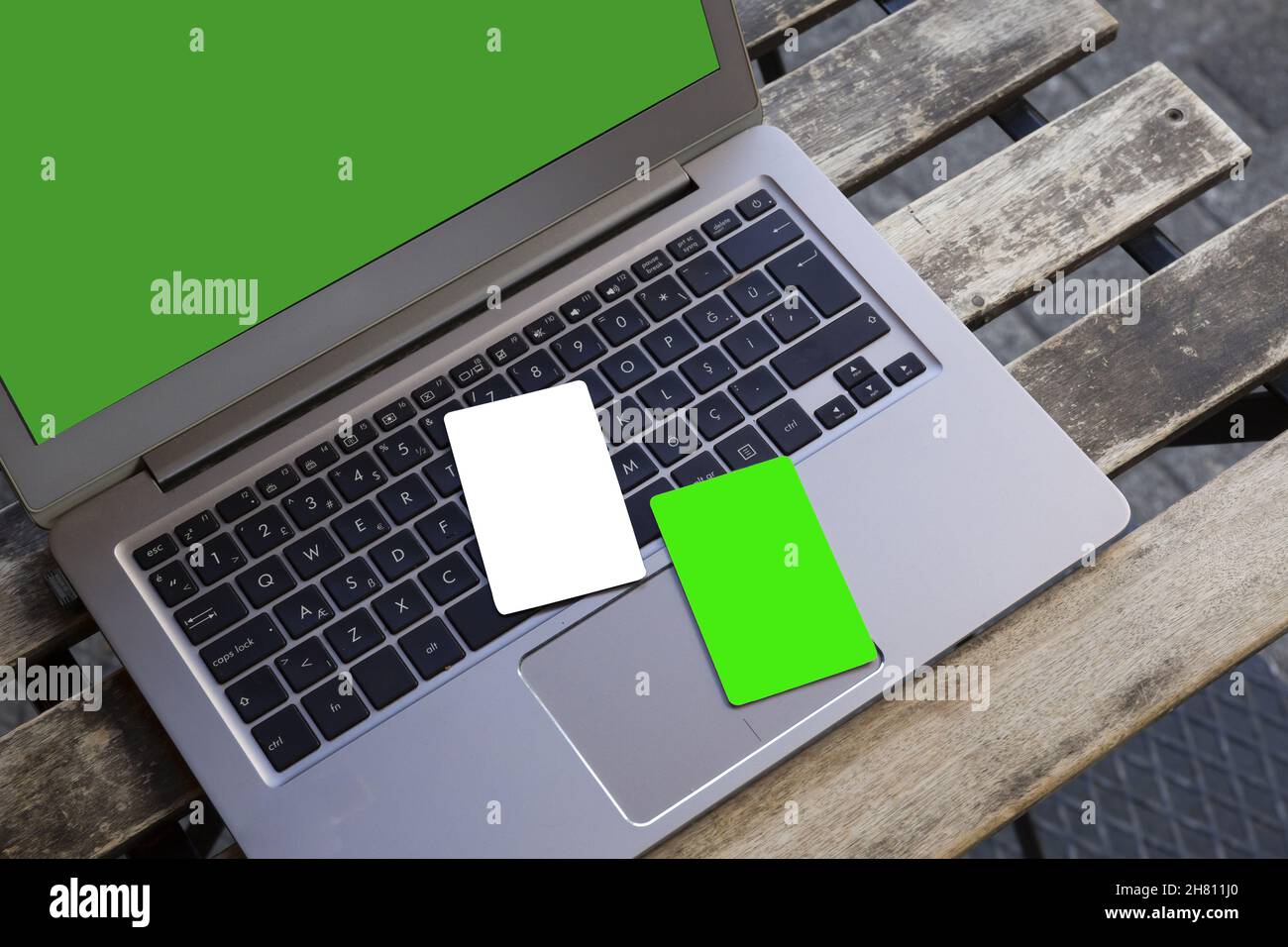 Modern workplace green screen laptop hi-res stock photography and ...