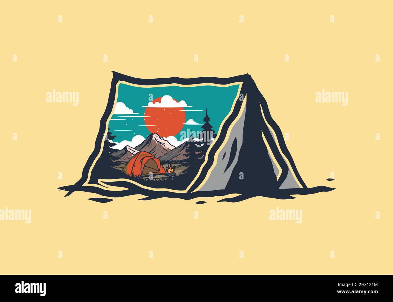 Dome tent camping illustration graphic design Stock Vector Image & Art ...