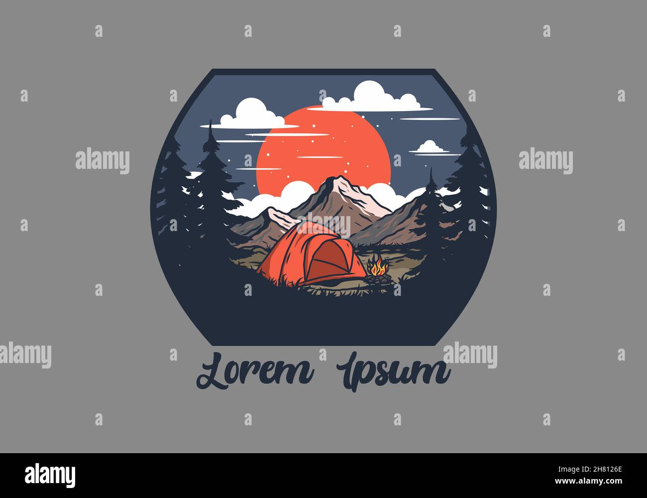 Dome tent camping illustration graphic design Stock Vector Image & Art ...