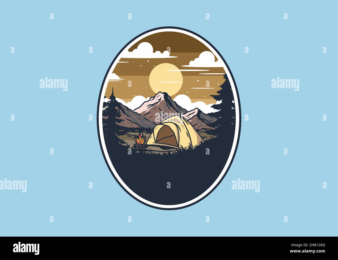 Dome tent camping illustration graphic design Stock Vector Image & Art ...