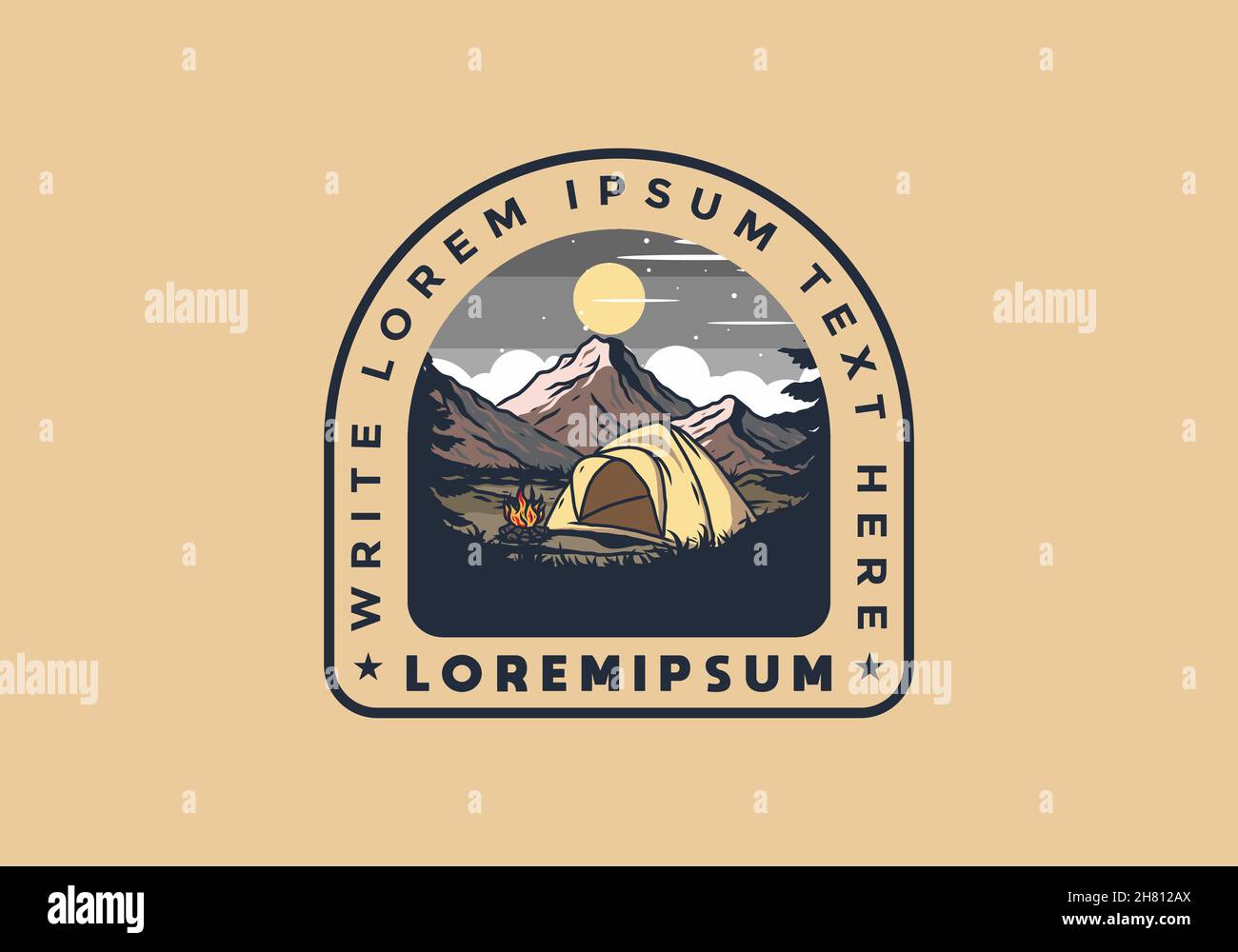 Dome tent camping illustration graphic design Stock Vector Image & Art ...