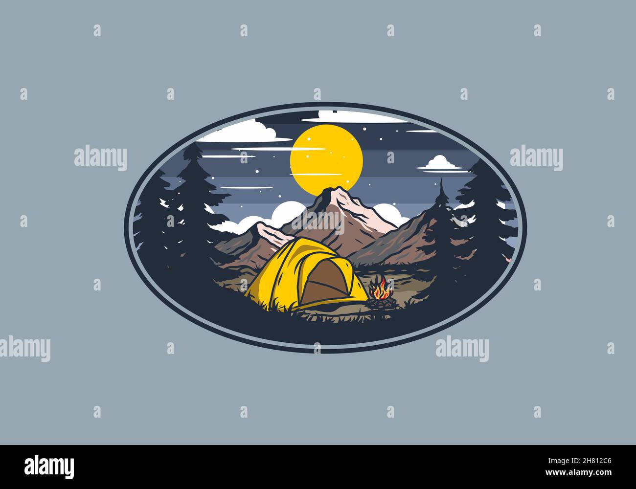 Dome tent camping illustration graphic design Stock Vector Image & Art ...