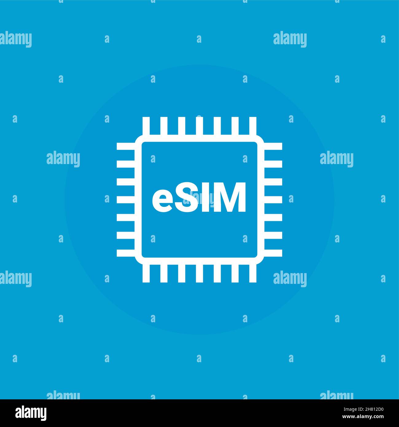Esim chip card concept icon. Embedded sim card cellular mobile ...