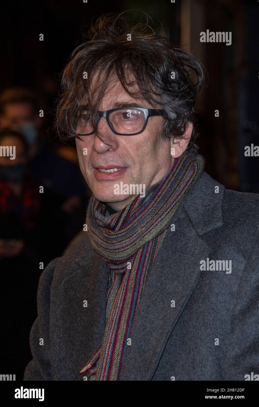London, UK. Neil Gaiman at the West End premiere of National Theatre's ...