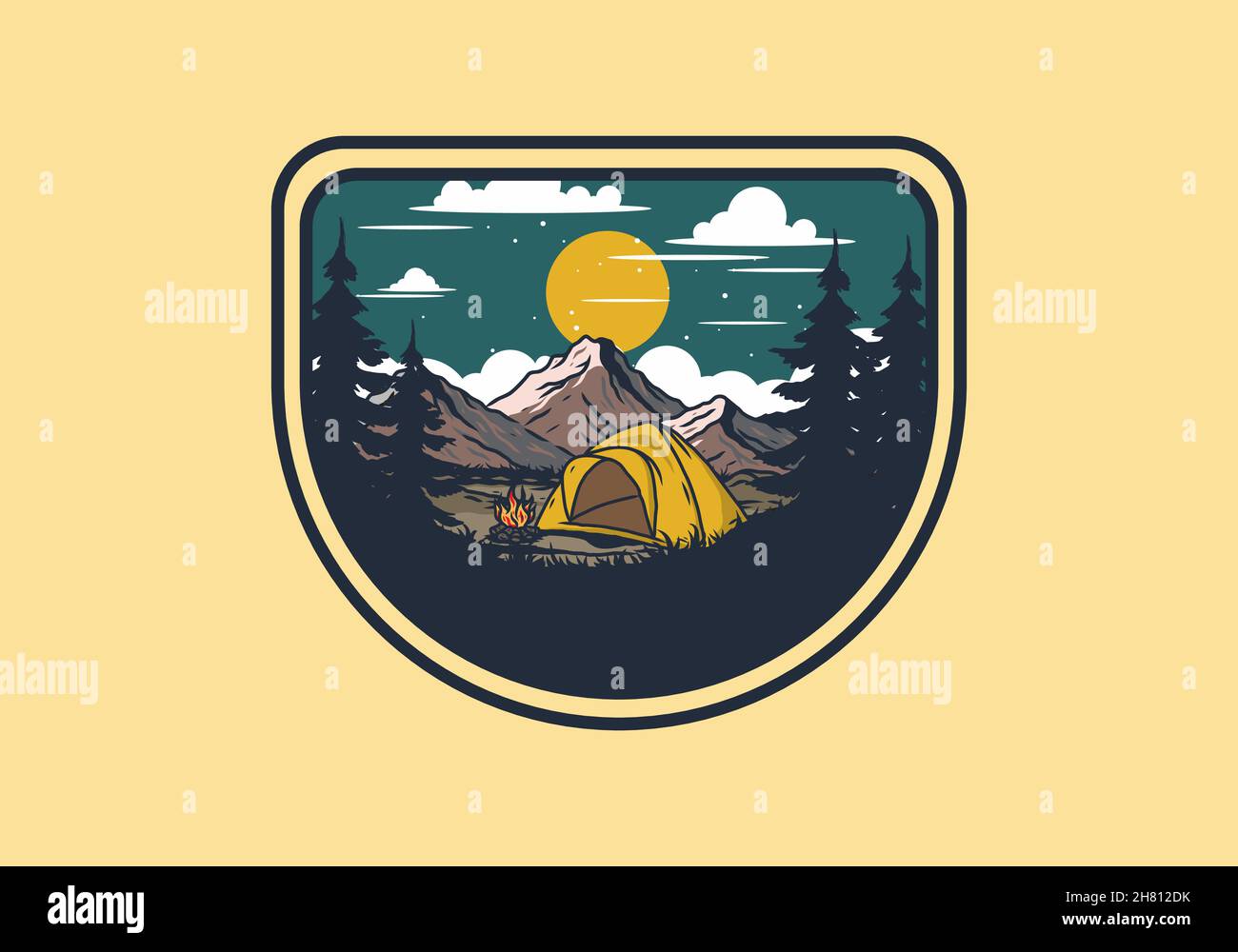 Dome tent camping illustration graphic design Stock Vector Image & Art ...