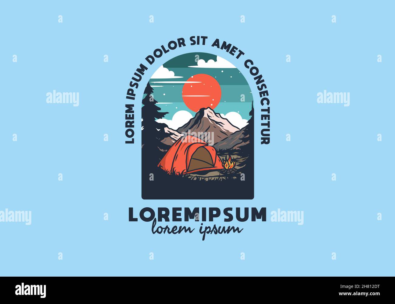 Dome tent camping illustration graphic design Stock Vector Image & Art ...
