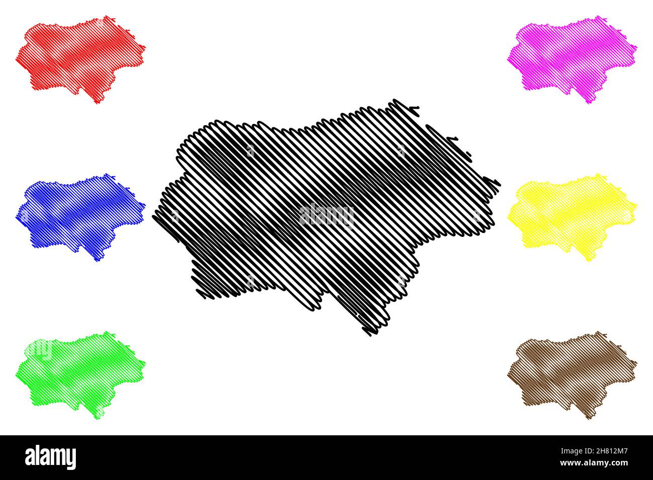 East Sikkim district (Sikkim State, Republic of India) map vector ...