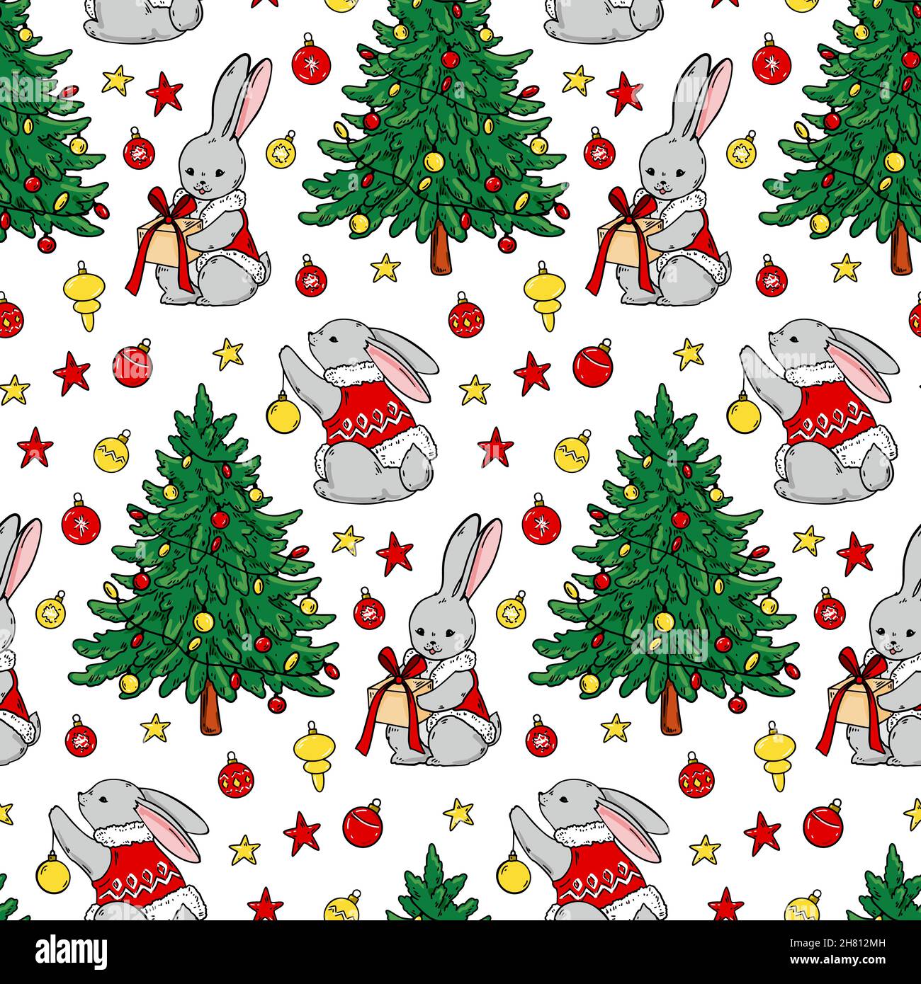 Christmas tree toy red scarf Stock Vector Images - Alamy