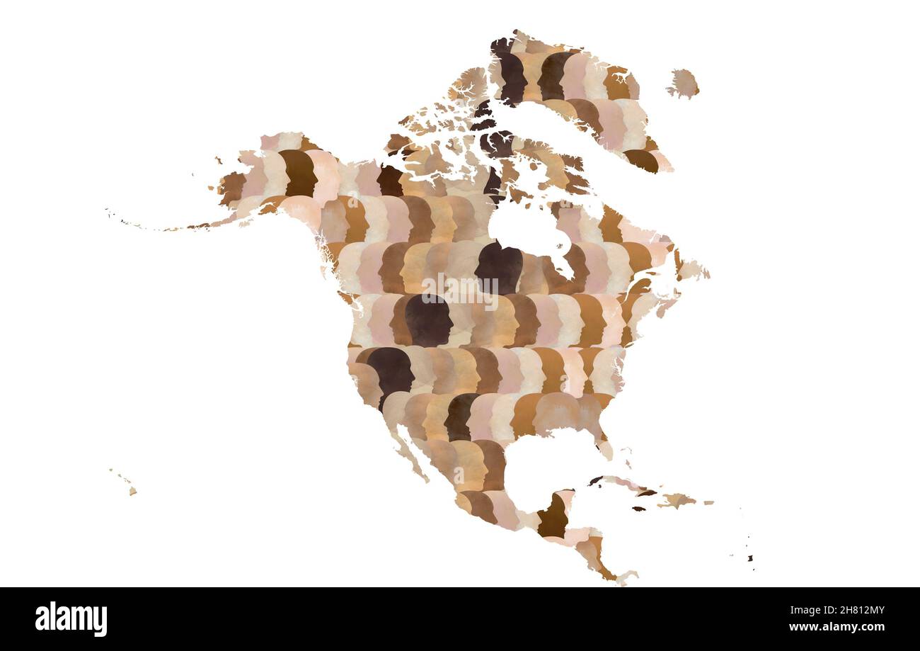 Pattern of a group of diverse people with different skin tones making ...