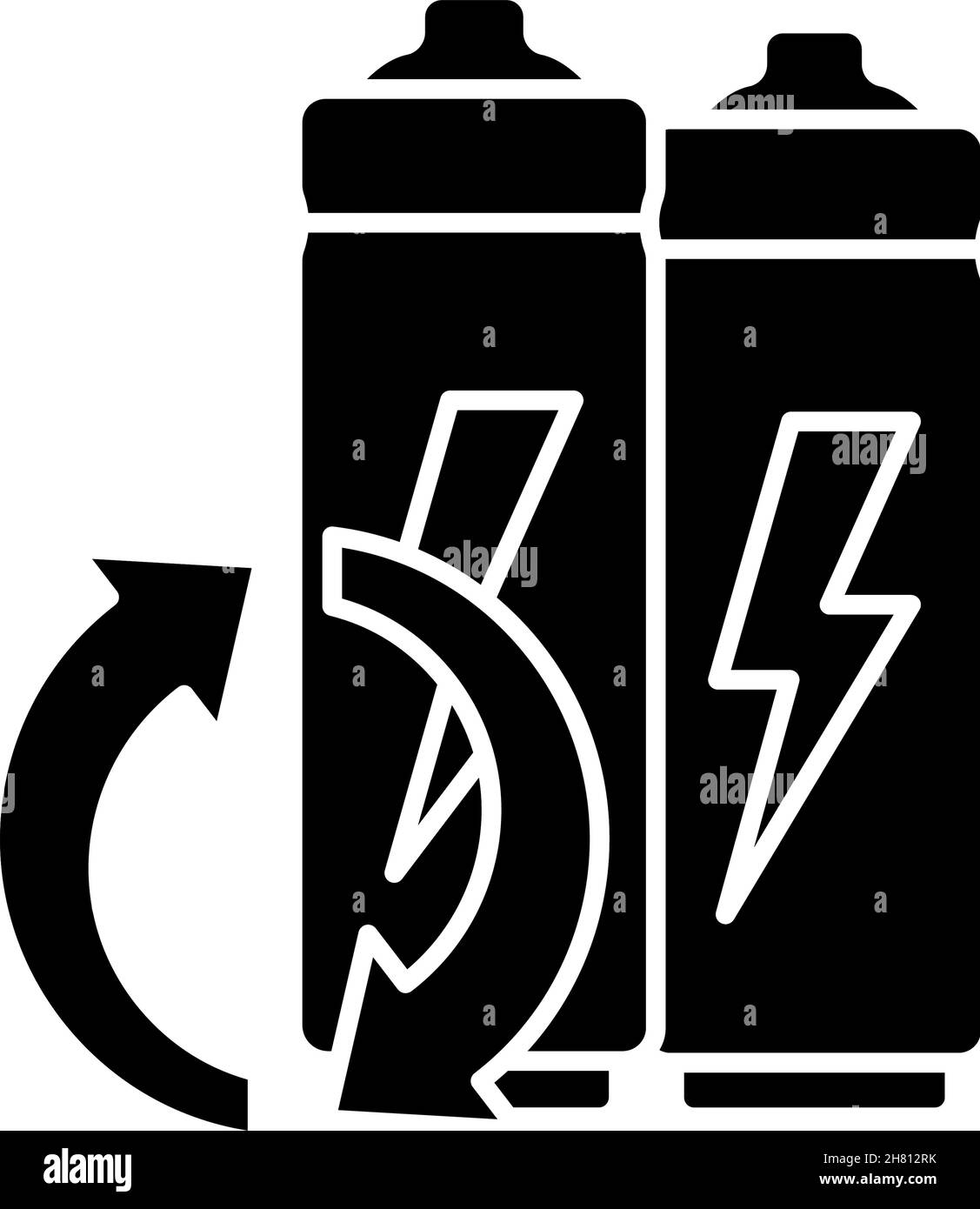 Lithium-ion battery recycling black glyph icon Stock Vector Image & Art ...