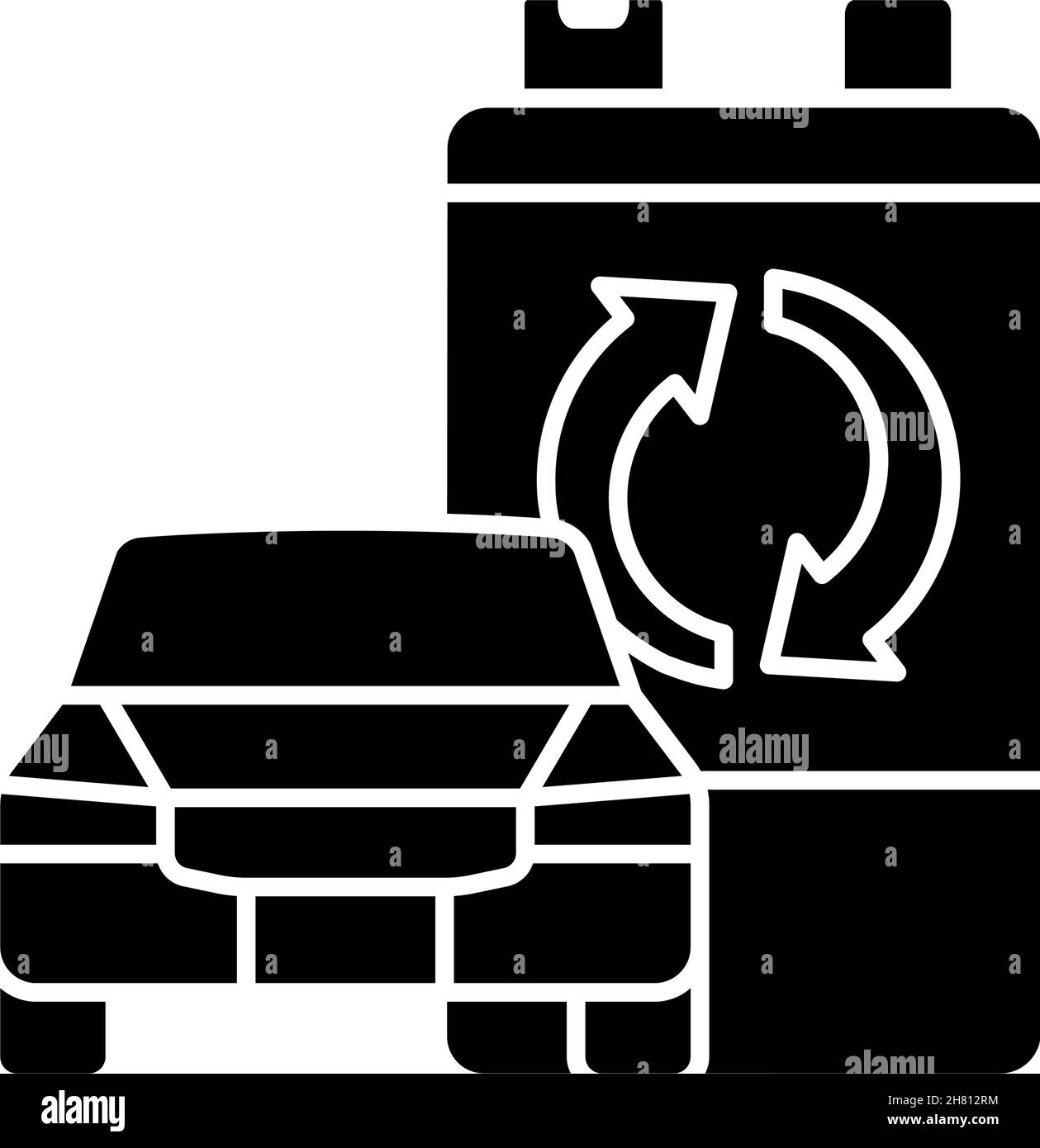 Recyclable EV battery black glyph icon Stock Vector Image & Art - Alamy