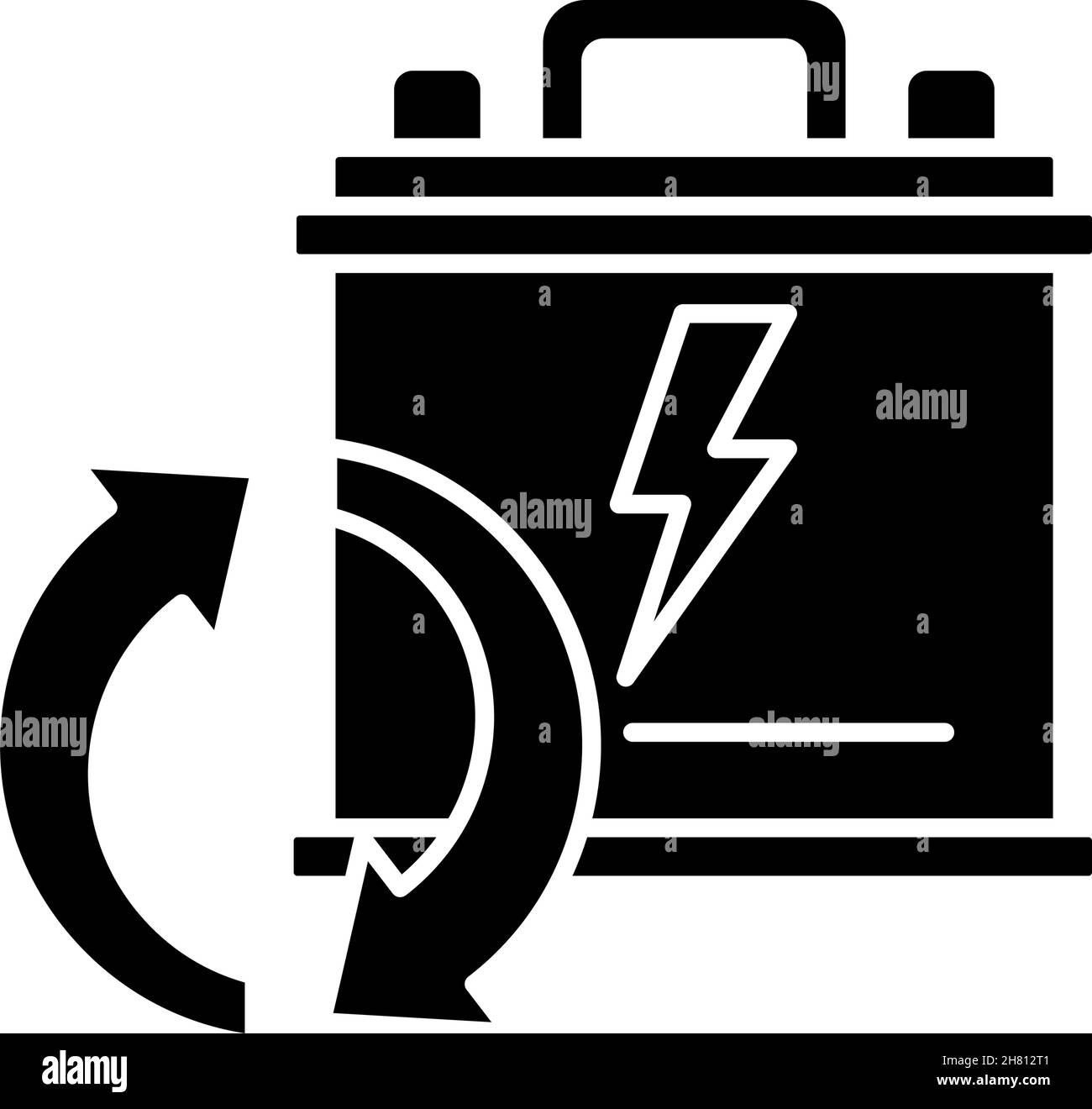 Recyclable lead-acid batteries black glyph icon Stock Vector Image ...